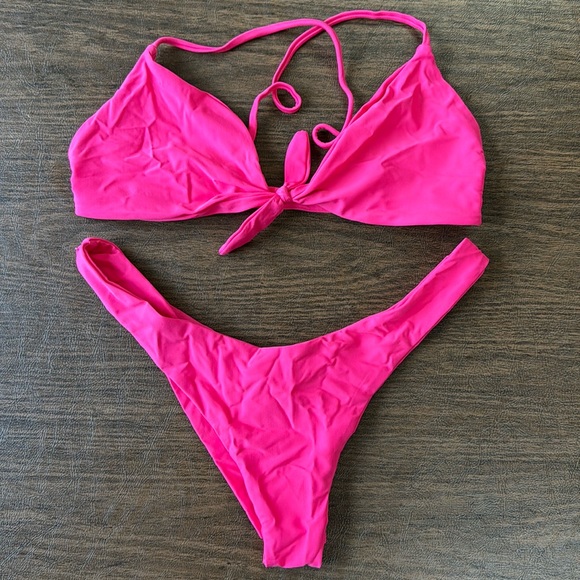 Skatie | Swim | Skatie Halley Top And Charlie Bottoms In Hot Pink ...